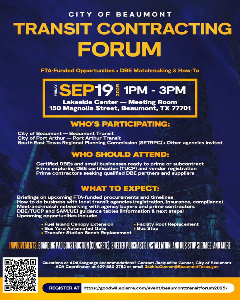 City of Beaumont – Transit Contracting Forum - Goodwille Pierre
